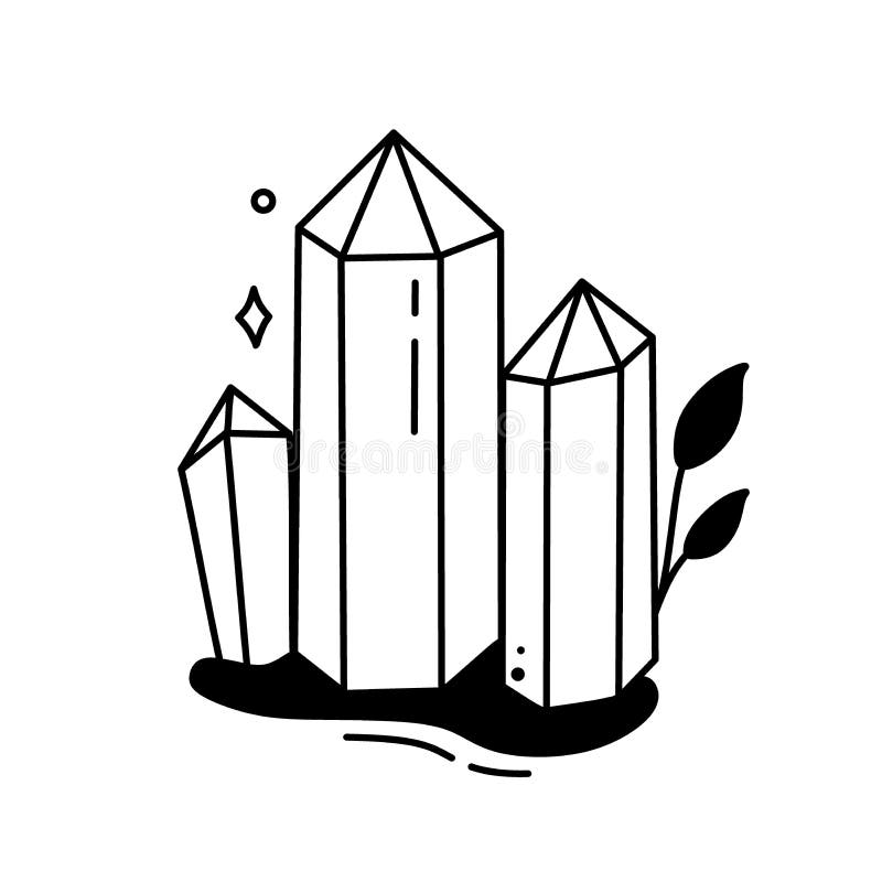 Magic Crystals. Magical Symbols Doodles Esoteric Boho Mystical Hand ...