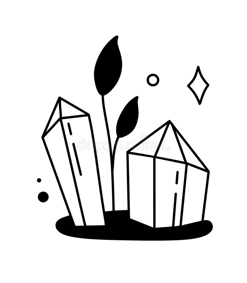 Magic Crystals. Magical Symbols Doodles Esoteric Boho Mystical Hand ...