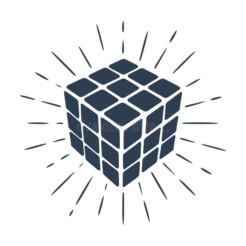 Magic Cube Black and White Illustration Editorial Stock Image ...