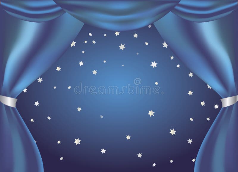 Magic curtain blue stock illustration. Illustration of concert - 8170797