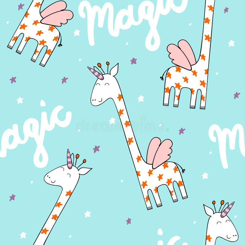 Magic cute giraffe stock vector. Illustration of fantasy - 92646054