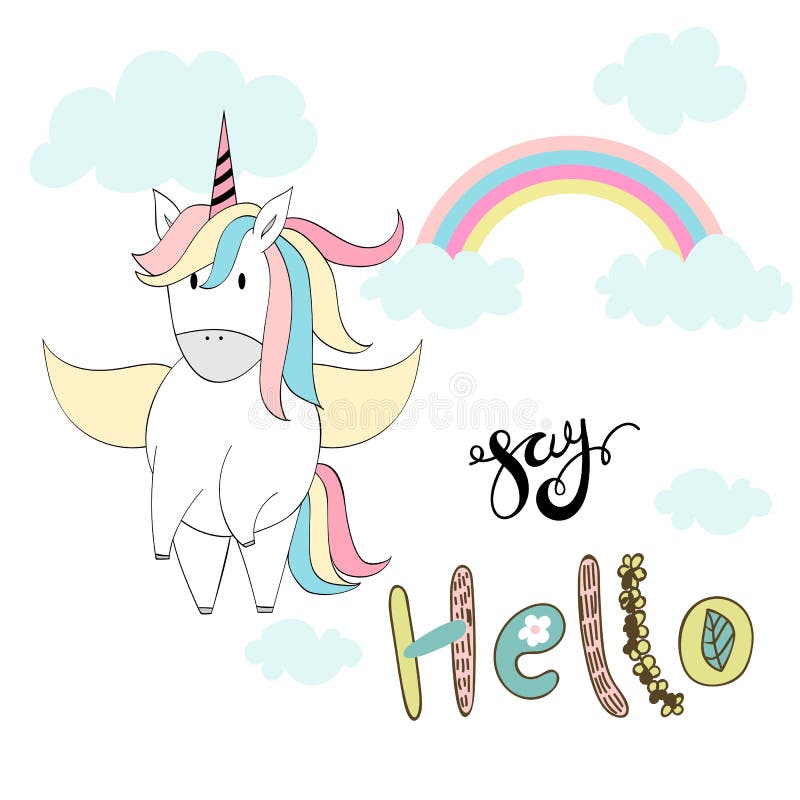 Magic cute unicorn stock vector. Illustration of cartoon - 120404845