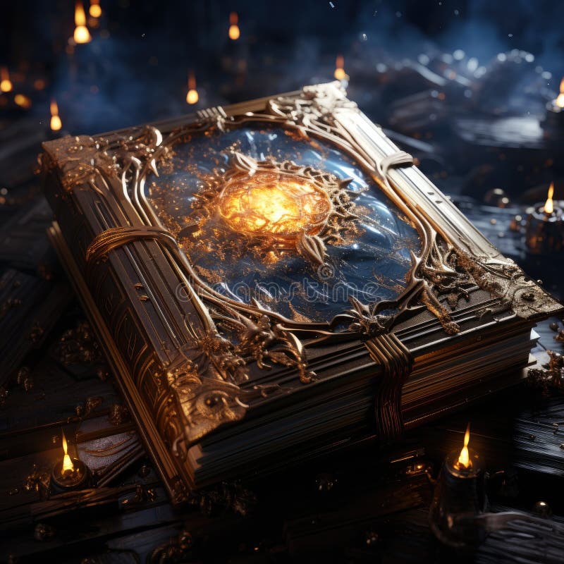 Magic 3D Book with Fantasy Superpowers. Old Magic Book with Magic ...