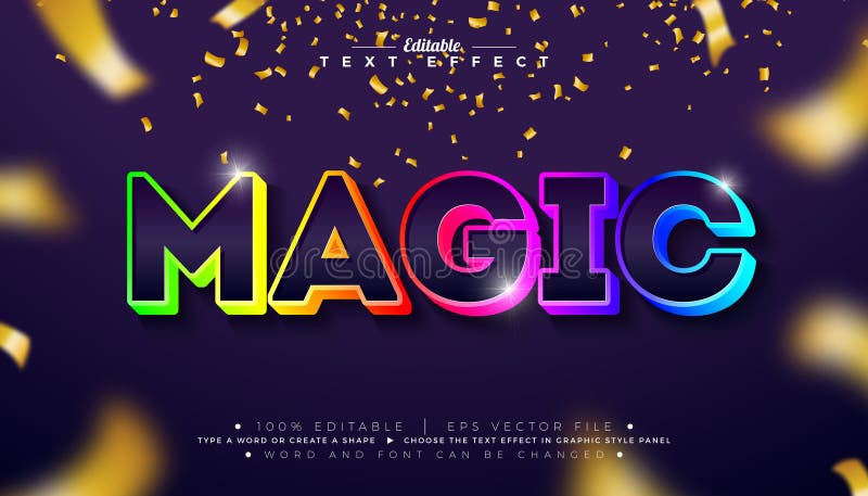 Magic 3D Text Effect Design Editable and Scalable Vector Graphic Style ...