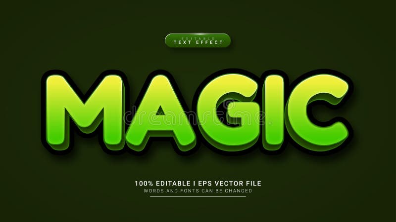 Magic 3d Text Style Effect Template Stock Vector - Illustration of ...