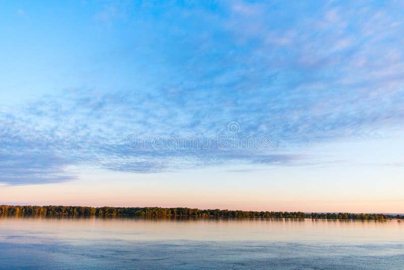 Magic Dawn Over a Wide River Stock Image - Image of lake, light: 184689799