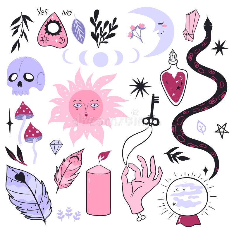 Magic Design Elements Collection Isolated on White. Vector Graphics ...