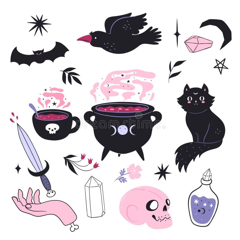 Magic Design Elements Collection Isolated on White. Vector Graphics ...