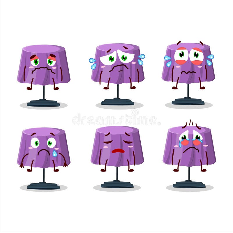 Magic Desk Lamp Cartoon Character with Sad Expression Stock Vector ...