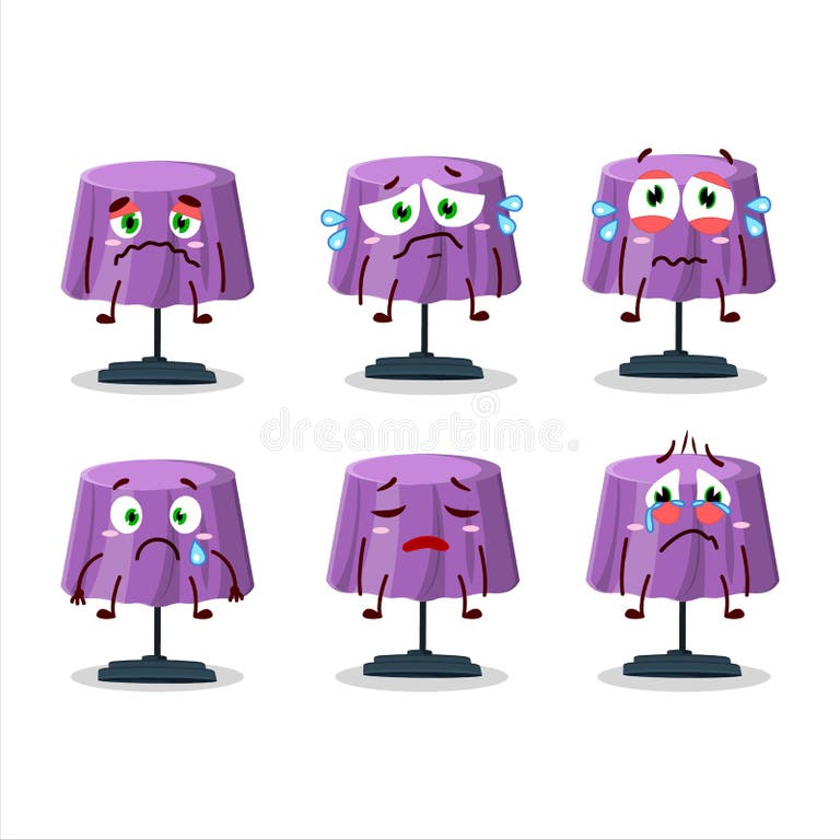 Magic Desk Lamp Cartoon Character with Sad Expression Stock Vector ...