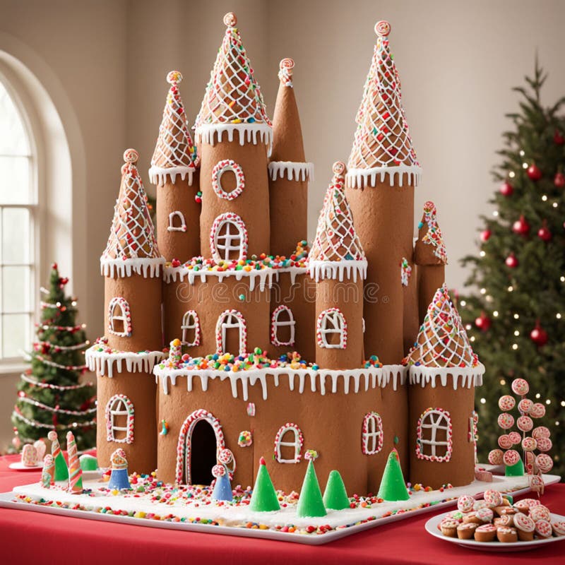 Magic Dessert Castle, Standing on the Table Stock Illustration ...