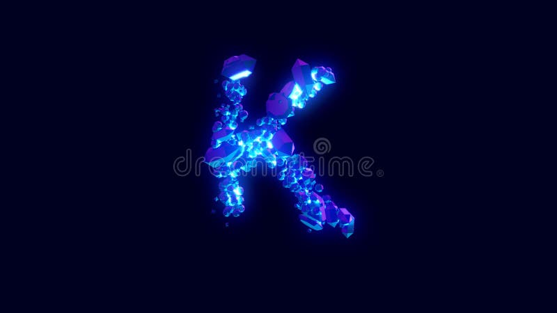 Magic Diamonds or Ice - Letter K, Creative Font, Isolated - Object 3D ...