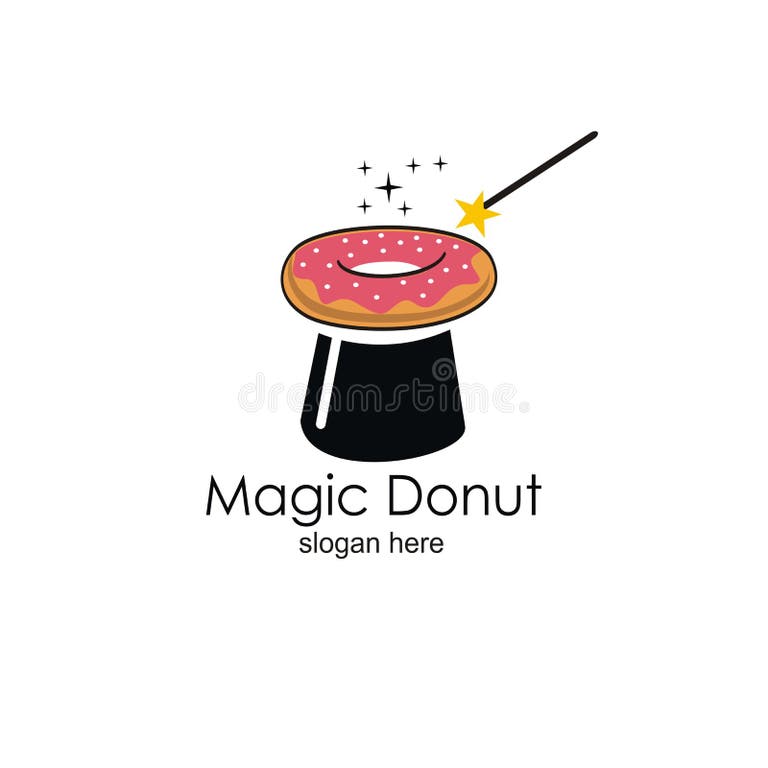 Magic donut logo vector stock vector. Illustration of design - 143525239