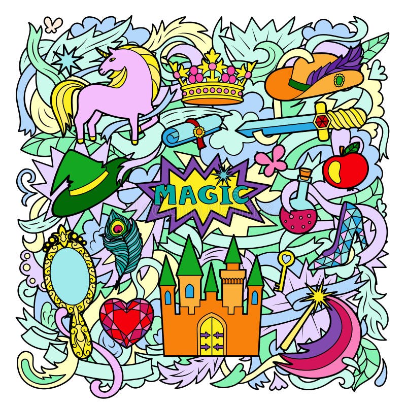 Magic Doodle Cartoon stock vector. Illustration of magic - 81008468