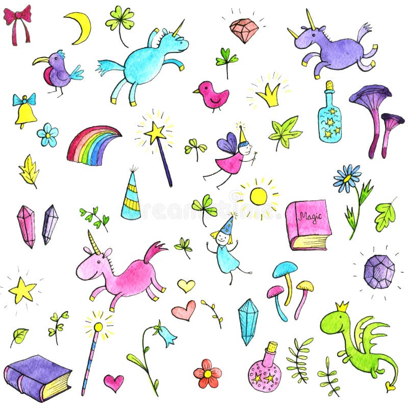 Magic doodle set stock vector. Illustration of collection - 97295199