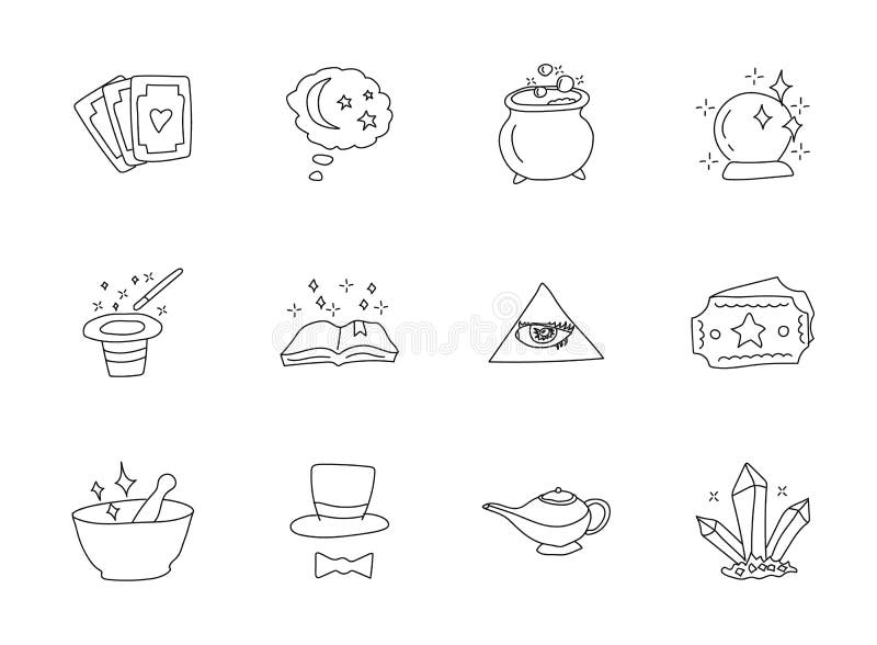 Magic Doodles Isolated on White. Stock Vector - Illustration of ...