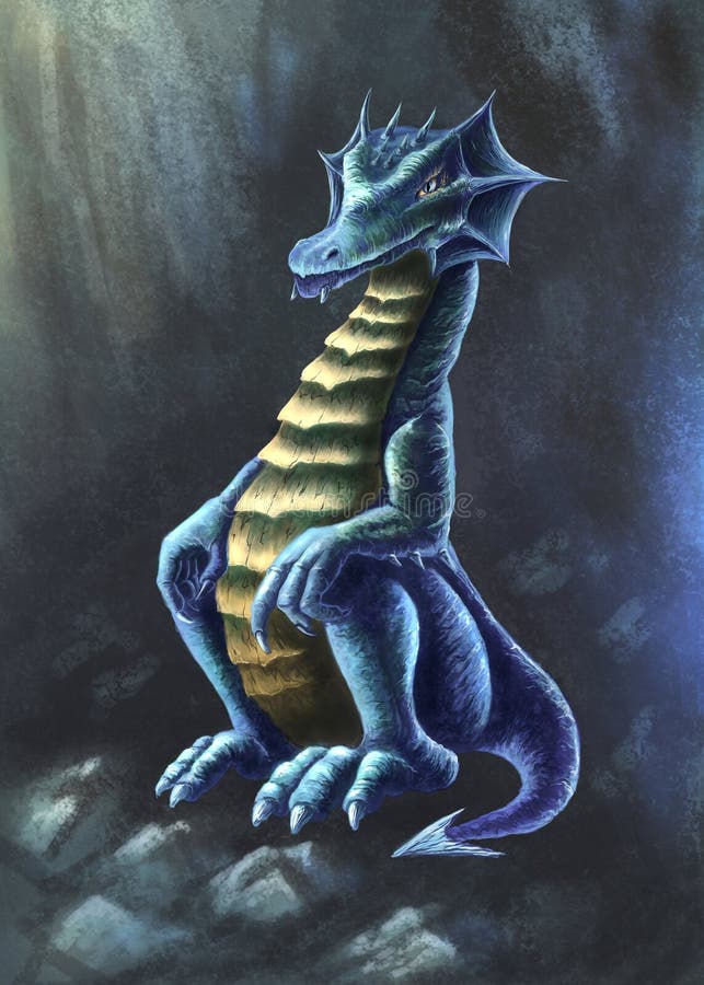 Magic Dragon Digital Illustration Stock Illustration - Illustration of ...
