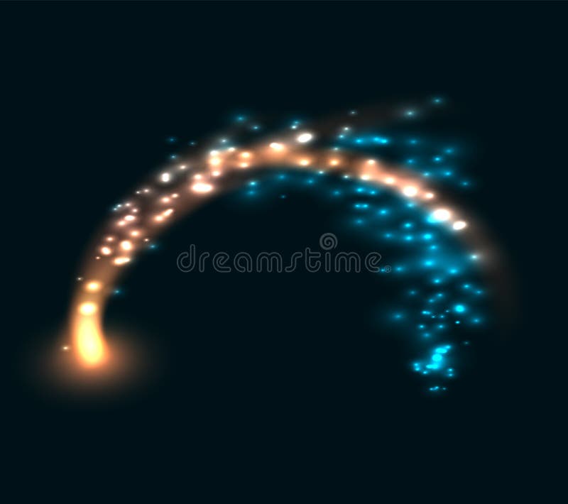 Magic Dust. Sparkling Realistic Blue Yellow Light Stock Vector ...