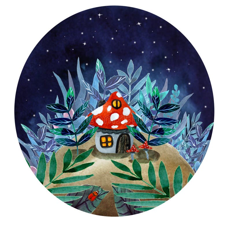 DWARF HOUSE Autumn Forest Nature Vector Illustration Set Stock ...