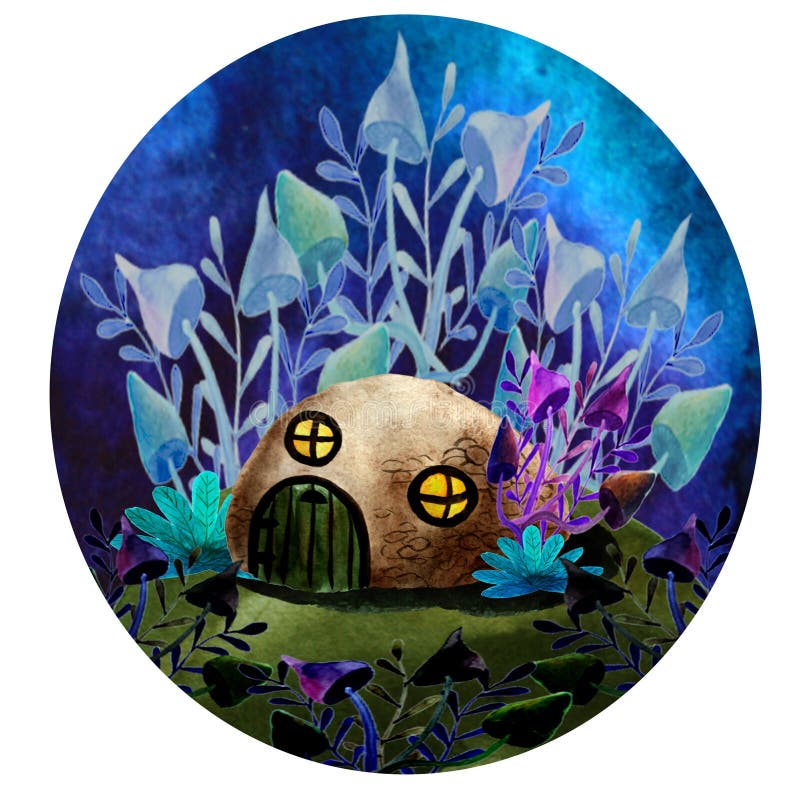 DWARF HOUSE Autumn Forest Nature Vector Illustration Set Stock ...