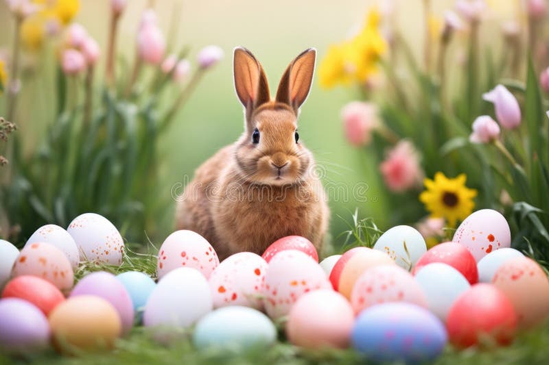 The Magic of Easter Brought To Life with a Rabbit in a Grassy Field ...