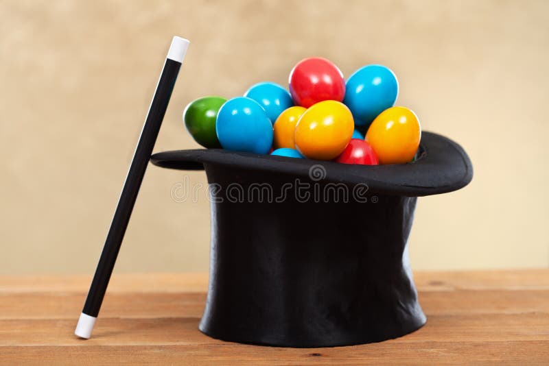 The Magic of Easter - Colorful Eggs in Magician Hats Stock Image ...