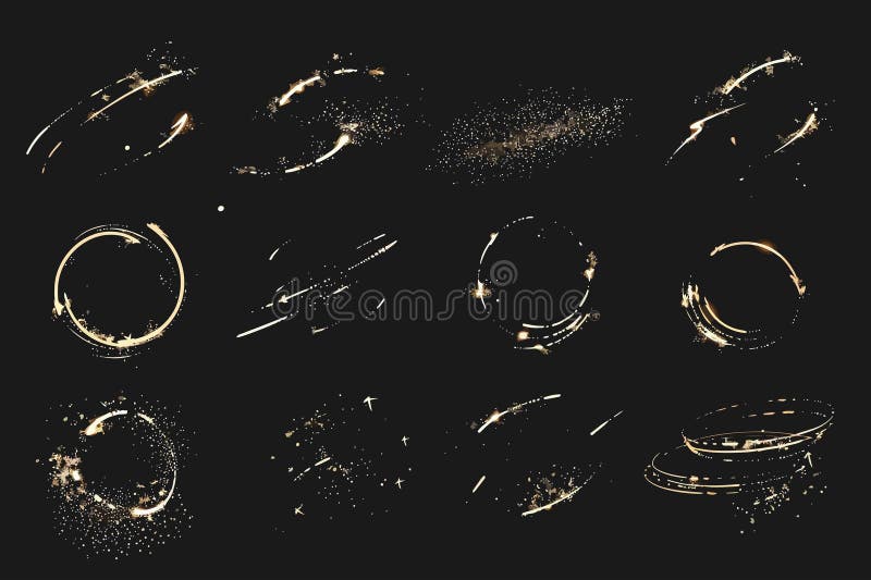 Magic Effect Set Isolated Illustration Stock Vector - Illustration of ...