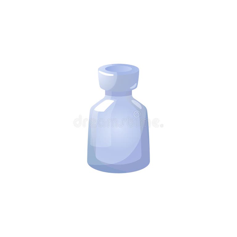Magic Empty Potion Flask, Vector Glass Bottle with Plug and Nothing ...