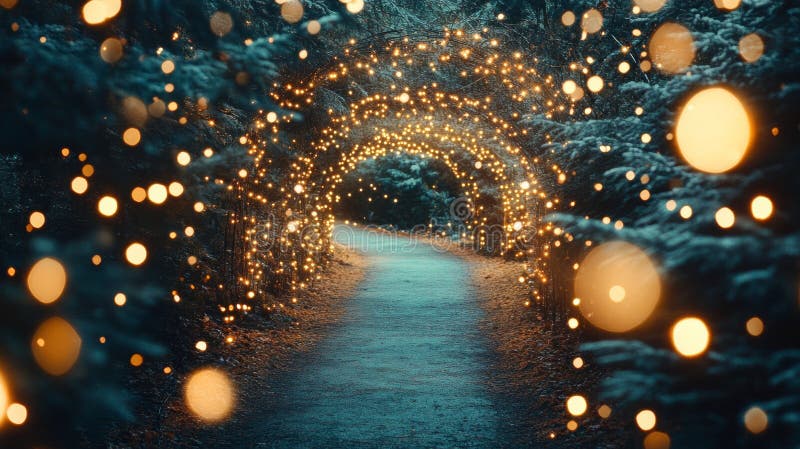 The Magic of an Enchanted Forest Adorned with Twinkling Christmas ...