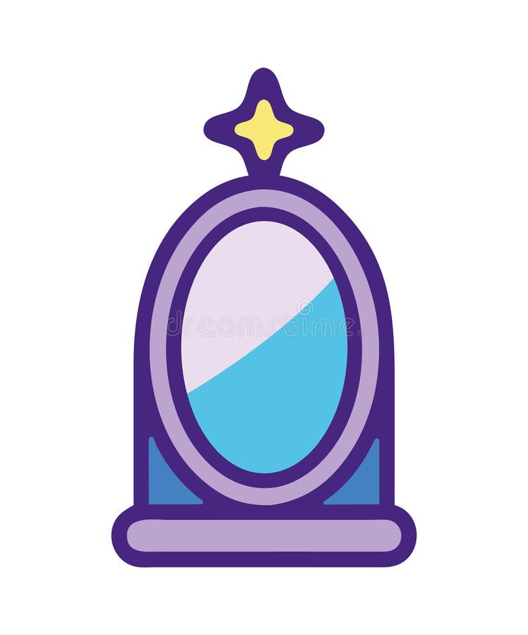 Magic Enchanted Mirror Icon Stock Vector - Illustration of mirror, star ...