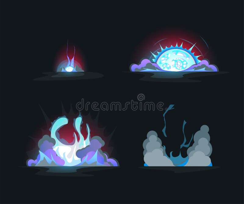 Magic Explosion Bomb Effects Different Types Set. Vector Stock Vector ...
