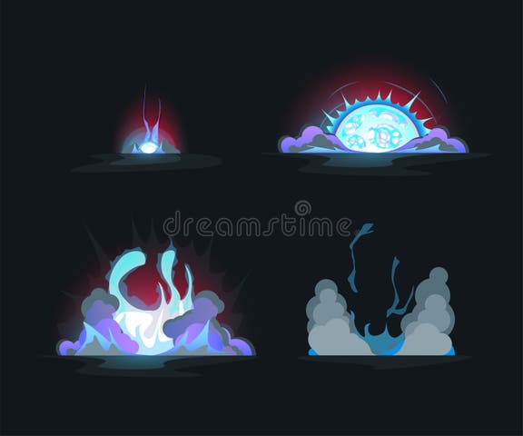 Magic Explosion Bomb Effects Different Types Set. Vector Stock Vector ...