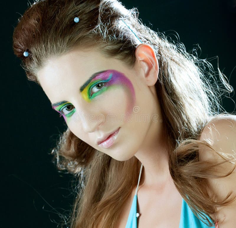 Magic eyes make-up stock photo. Image of gold, modern - 52359230