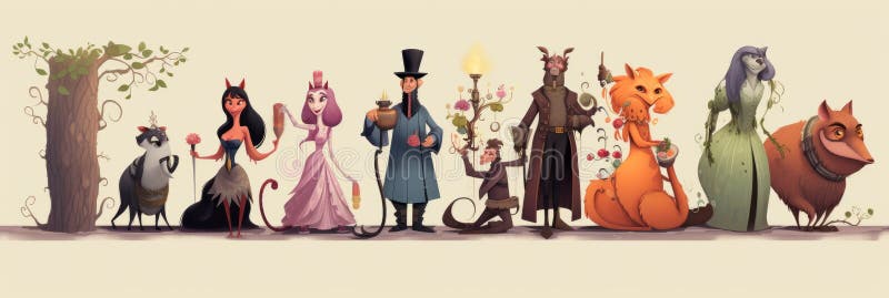 Magic Fairy Tale Characters Stock Illustration - Illustration of story ...