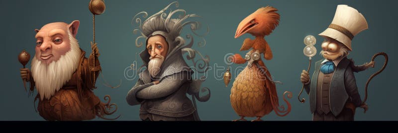 Magic Fairy Tale Characters Stock Illustration - Illustration of dream ...