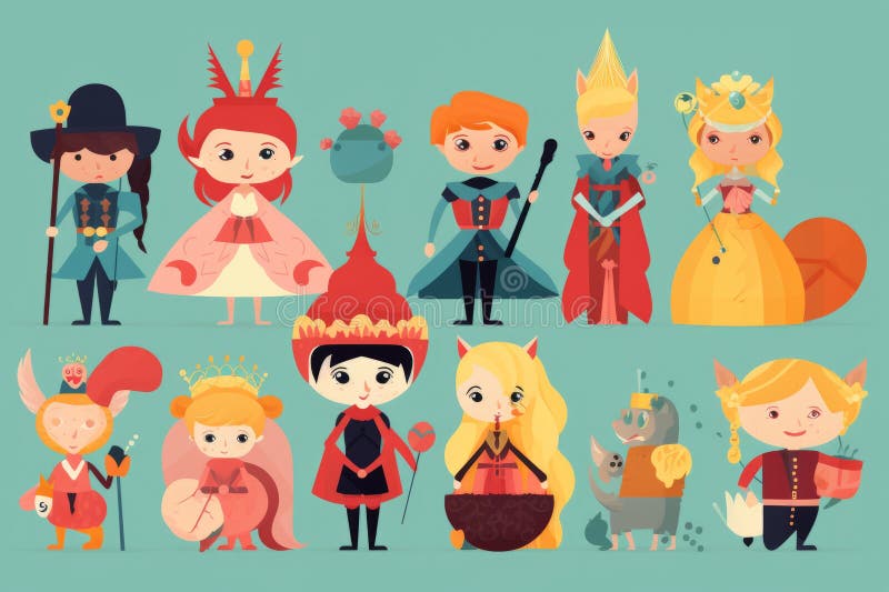 Magic Fairy Tale Characters Stock Illustration - Illustration of ...