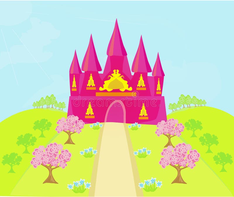 Magic Fairy Tale Princess Castle Stock Illustration - Illustration of ...
