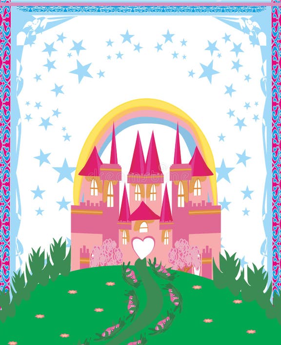 Magic Fairy Tale Princess Castle - Frame Stock Vector - Illustration of ...