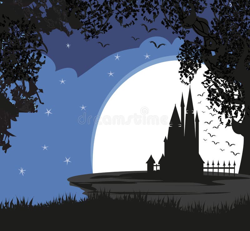 Magic Fairy Tale Princess Castle in the Night Stock Vector ...