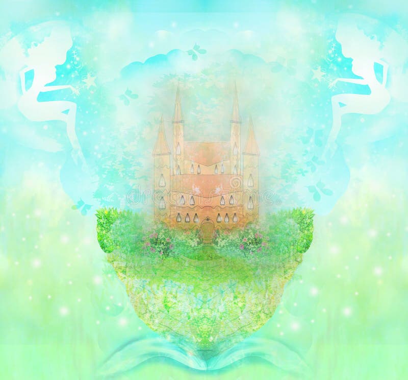 Magic Fairy Tale Princess Castle Stock Illustration - Illustration of ...