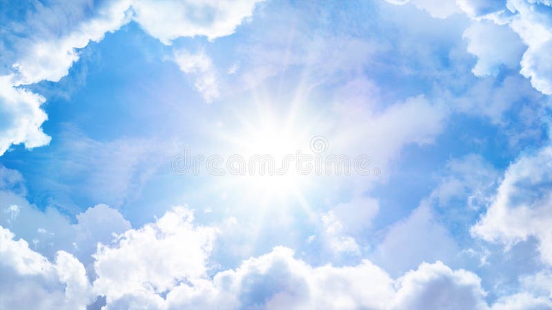 Magic Fairy-tale Sky and Clouds with a Shining Sun. Stock Photo - Image ...