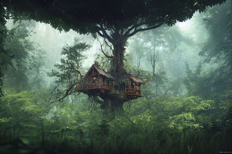 Magic Fairytale Tree House in Hobbit Forest Land in Sunshine ...