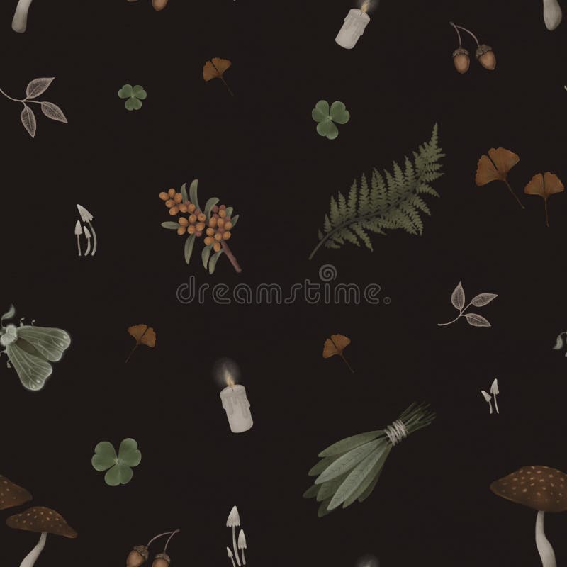 Magic Fall Digital Papers Digital Prints, Seamless Repeat Autumn ...