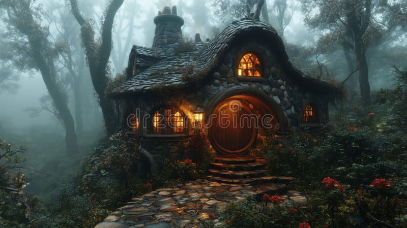 Magic Fantasy World. Magic House Forest Fantasy World Stock Photo ...