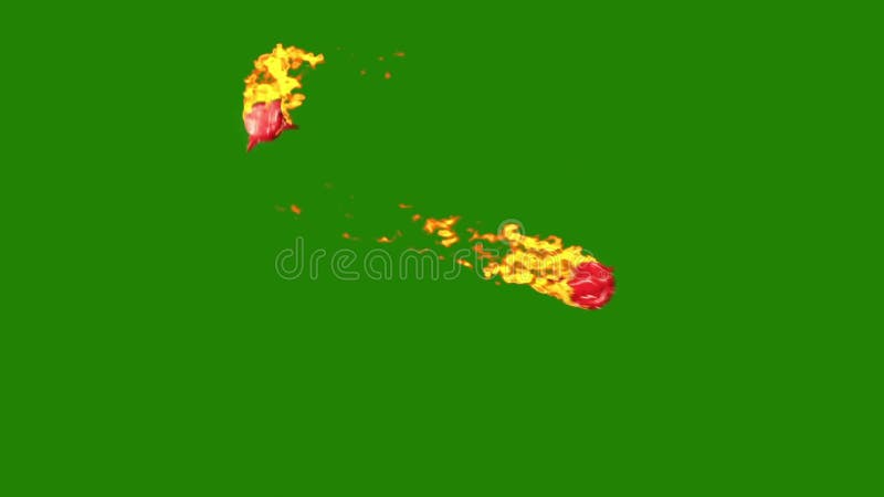 Magic Fire Ball Strike Green Screen 3D Rendering Animation Stock Video ...