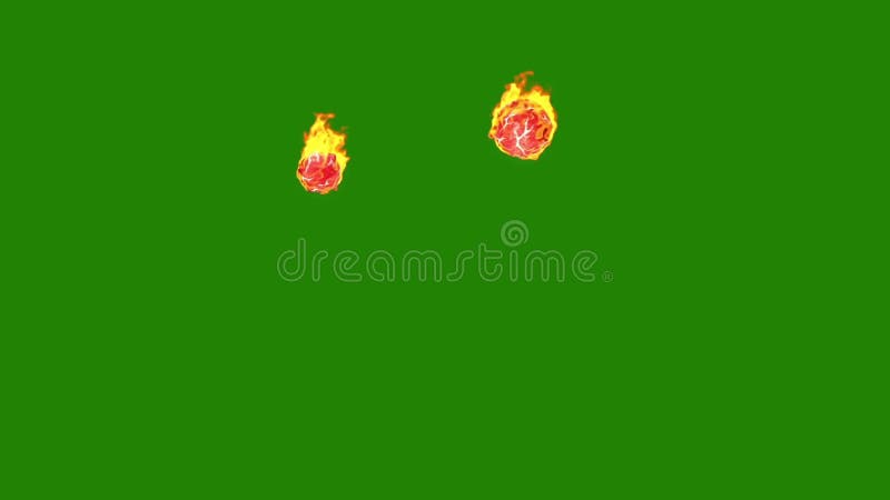 Magic Fire Ball Strike Green Screen 3D Rendering Animation Stock Video ...