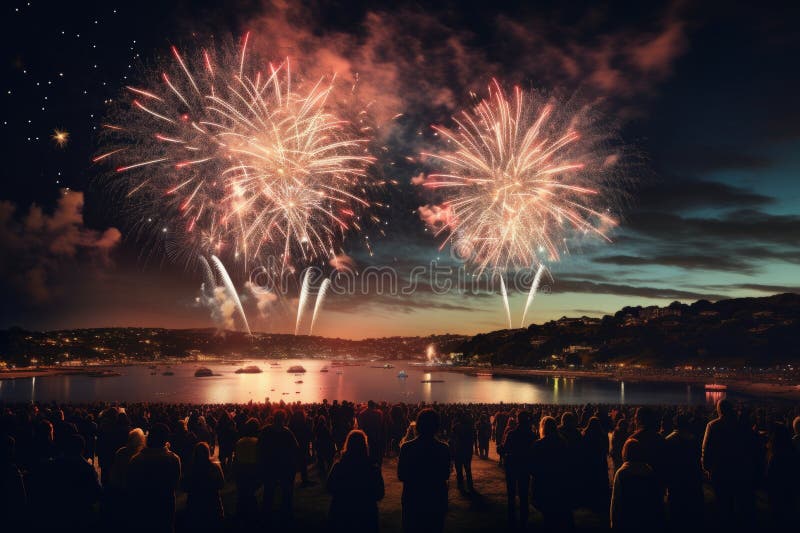 Magic of Firework Displays and Celebratory Events Stock Illustration ...