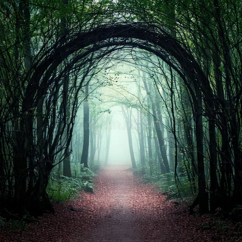 Magic forest stock illustration. Illustration of nature - 369706024