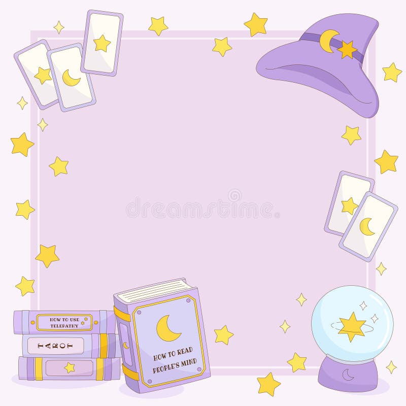 Magic Fortune-telling Witch Frame 1 Stock Vector - Illustration of ...