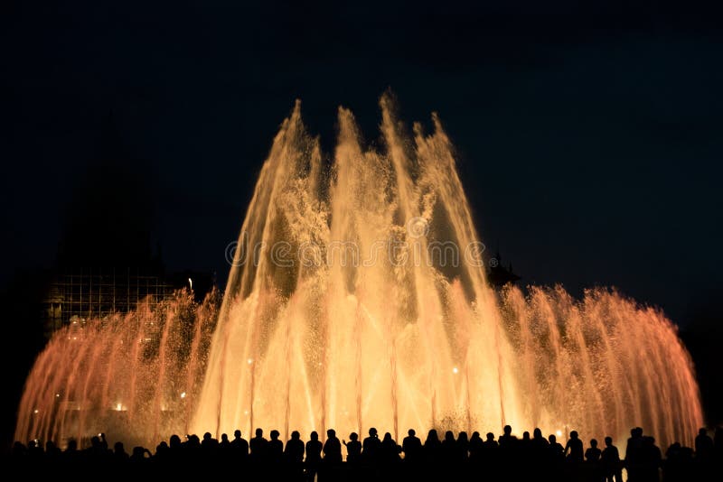 Magic fountain stock image. Image of night, mediterranian - 20670967